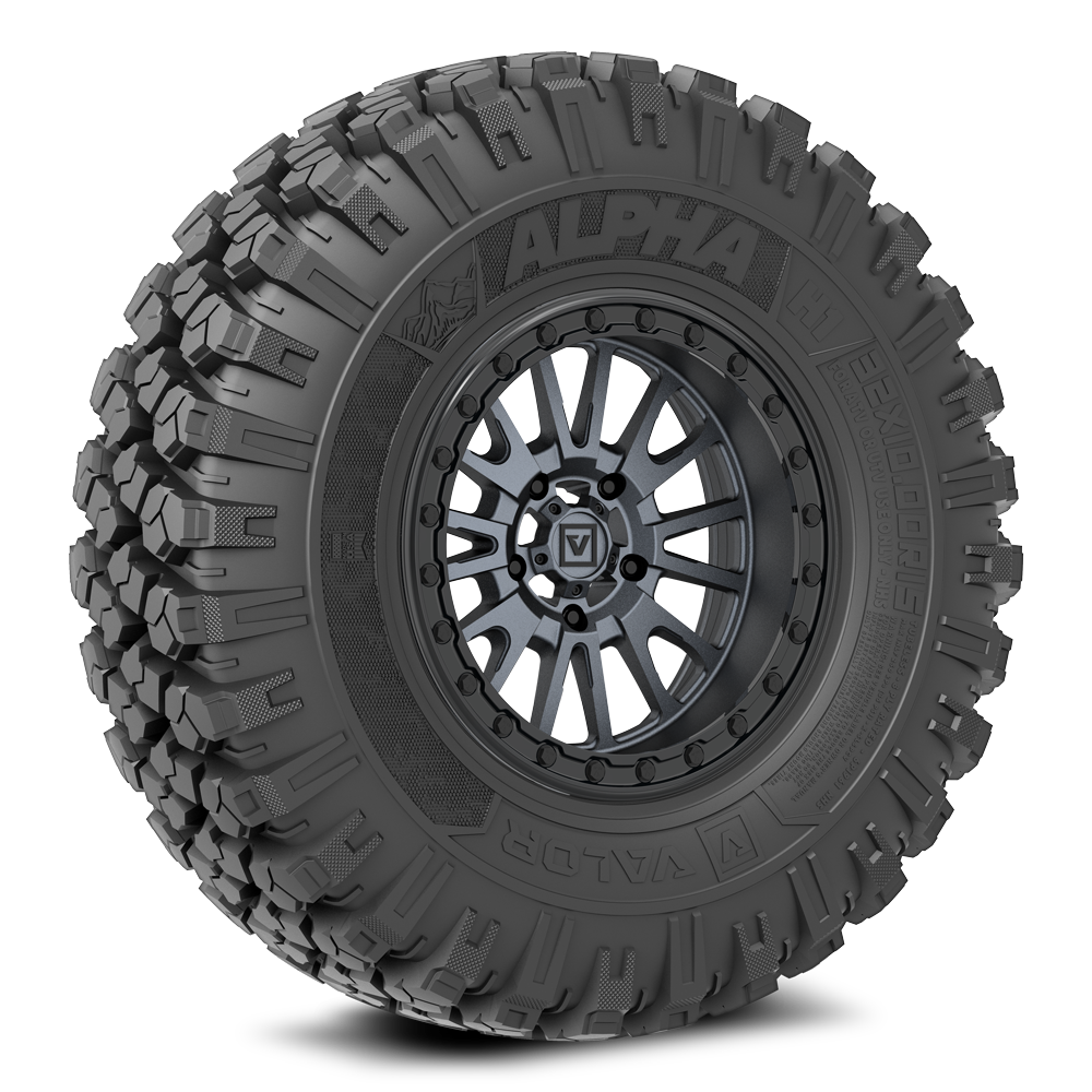 Alpha on 15x8 V16 GM UTV Wheel and Tire Kit | Valor Offroad