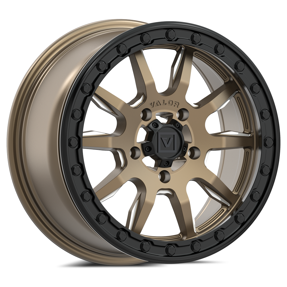 V15 Beadlock UTV Wheel in Milled Satin Bronze