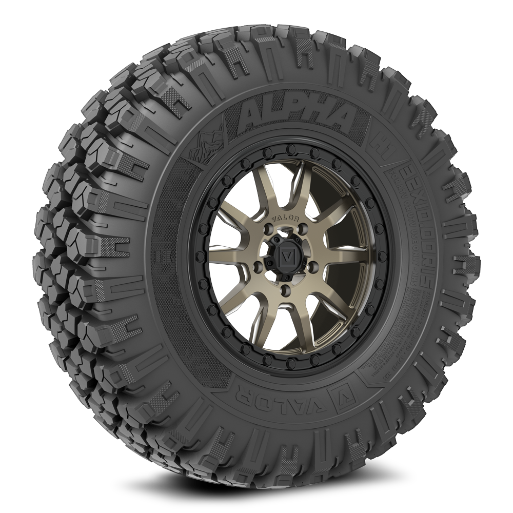 Alpha on 15x7 V15 Bronze UTV Wheel and Tire Kit | Valor Offroad