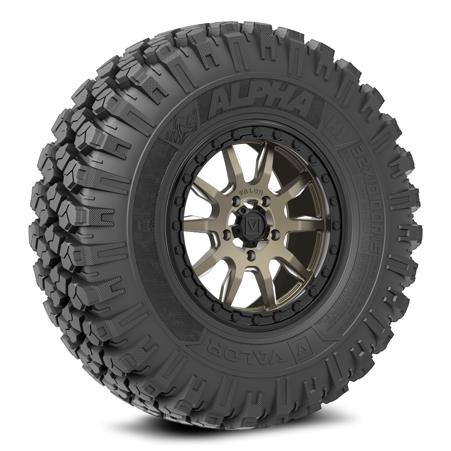 Alpha on 15x7 V15 Bronze UTV Wheel and Tire Kit | Valor Offroad