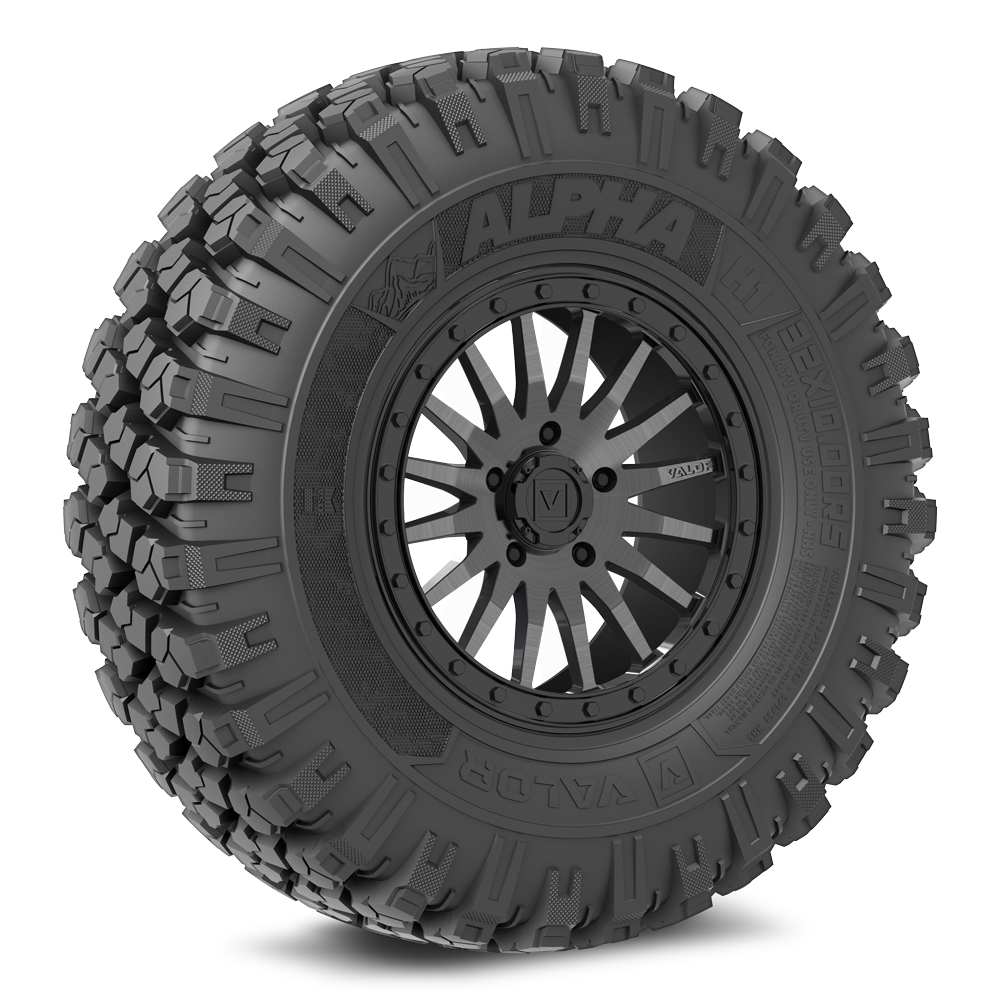 Alpha on 15x8 V06 BG UTV Wheel and Tire Kit | Valor Offroad