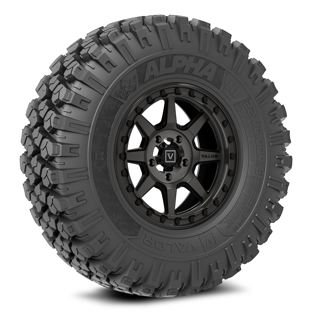 Alpha on 15x7 V13 DT UTV Wheel and Tire Kit | Valor Offroad