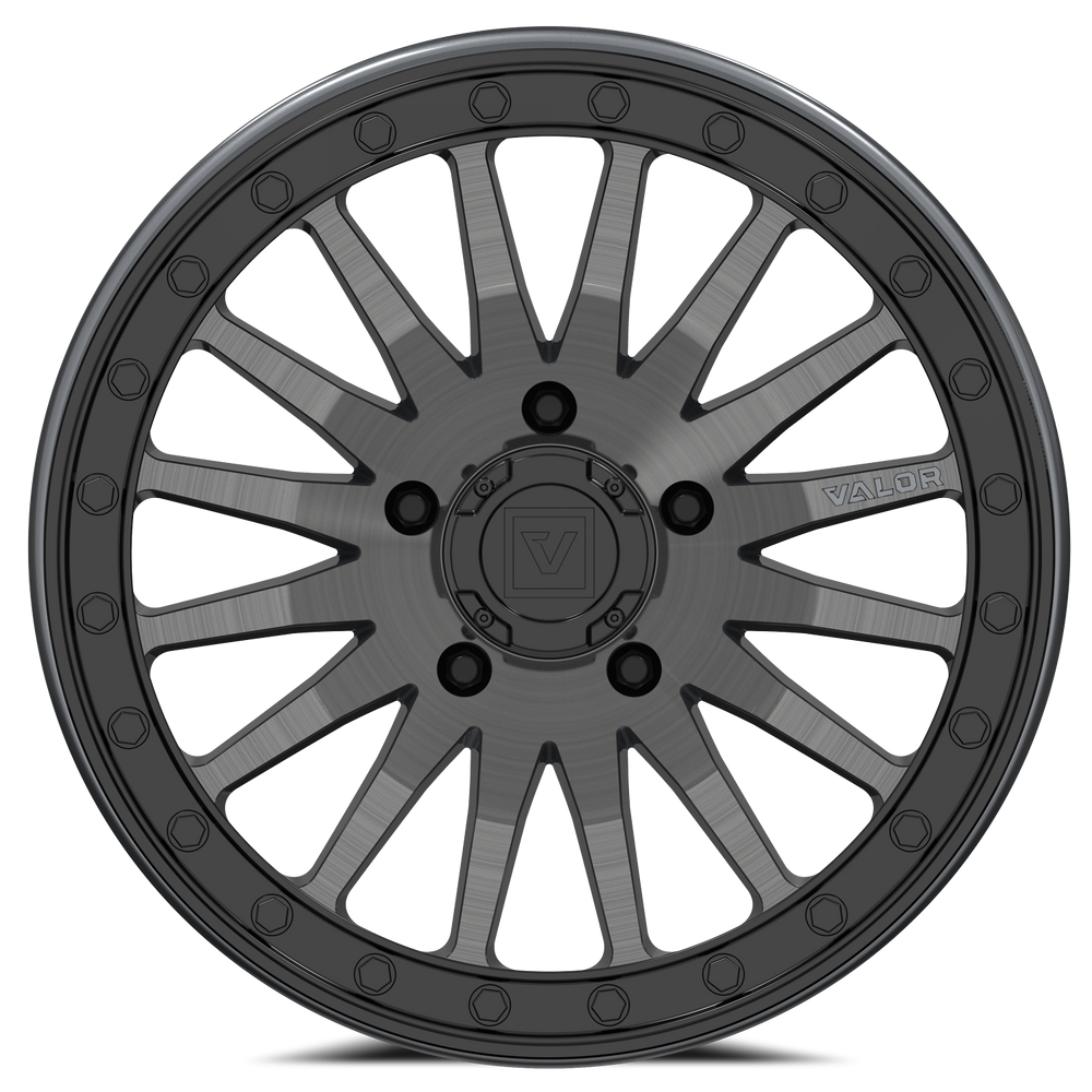 V06 Beadlock UTV Wheel - Brushed Gunmetal - Polaris RZR 5 Lug