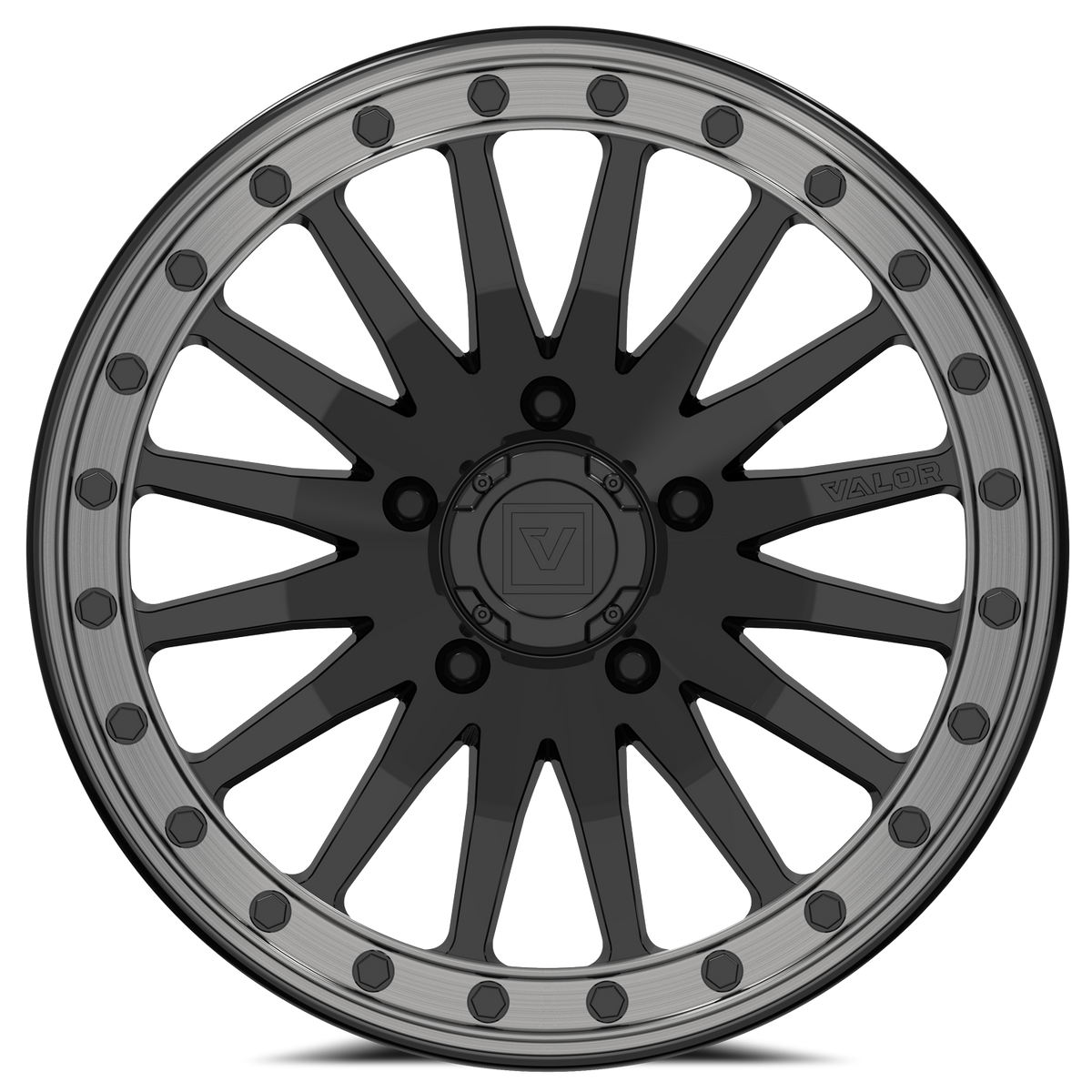 V06 Beadlock UTV Wheel - Gloss Black - Polaris RZR 5 Lug